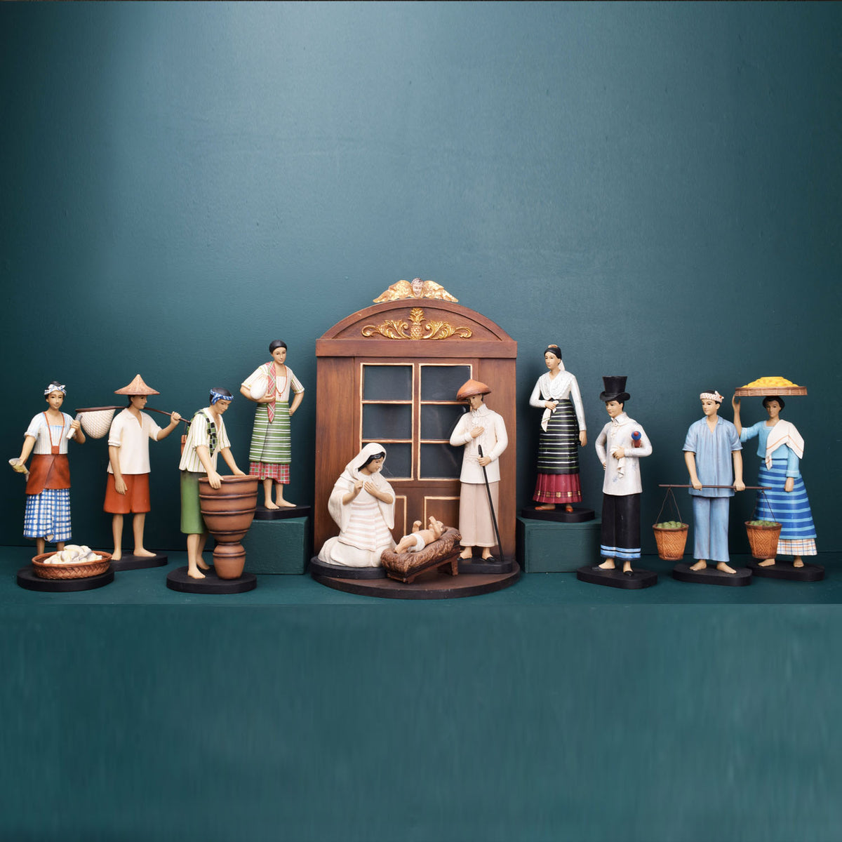 FILIPINO NATIVITY WITH VILLAGERS SET OF 12 – Chrysara Nest